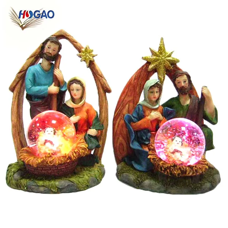 Custom 100mm Resin Holy Family Musical Water Globe,Resin Decorative ...