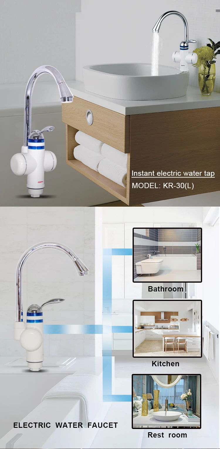 Instant Heating Electric Tap Hot And Cold Kitchen Taps Basin Faucets ...