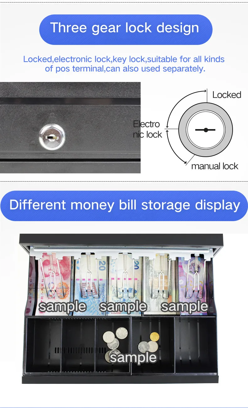 Factory Price Safe And Strong Min Cashier Box Metal Supermarket Cash ...