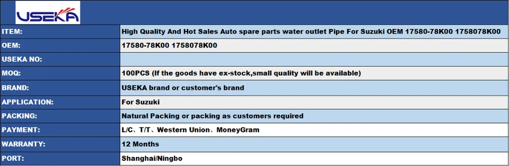 High Quality And Hot Sales Auto Spare Parts Water Outlet Pipe For ...