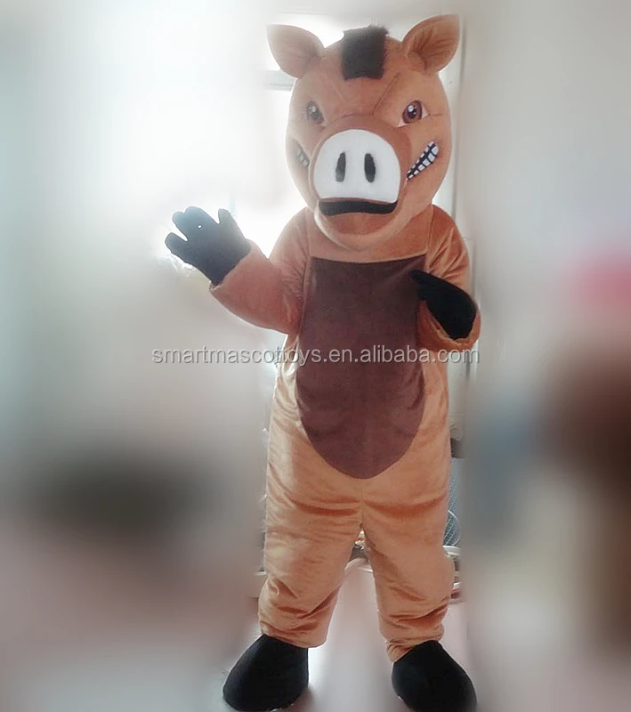 100% In Kind Shooting Brown Wild Boar Mascot Costume With Clear Visual ...