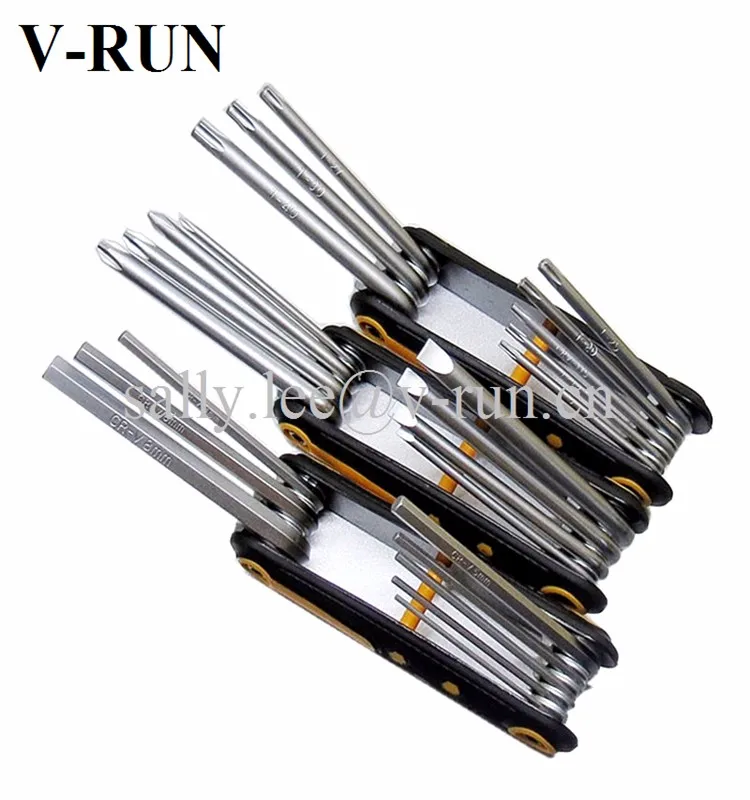 8 In 1 Folding Portable Slotted/phillips,Torx,Hex Key Set Screwdriver ...
