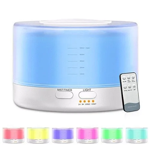 Remote Control Essential Oil Diffuser,500ml Ultrasonic Aroma Cool Mist ...