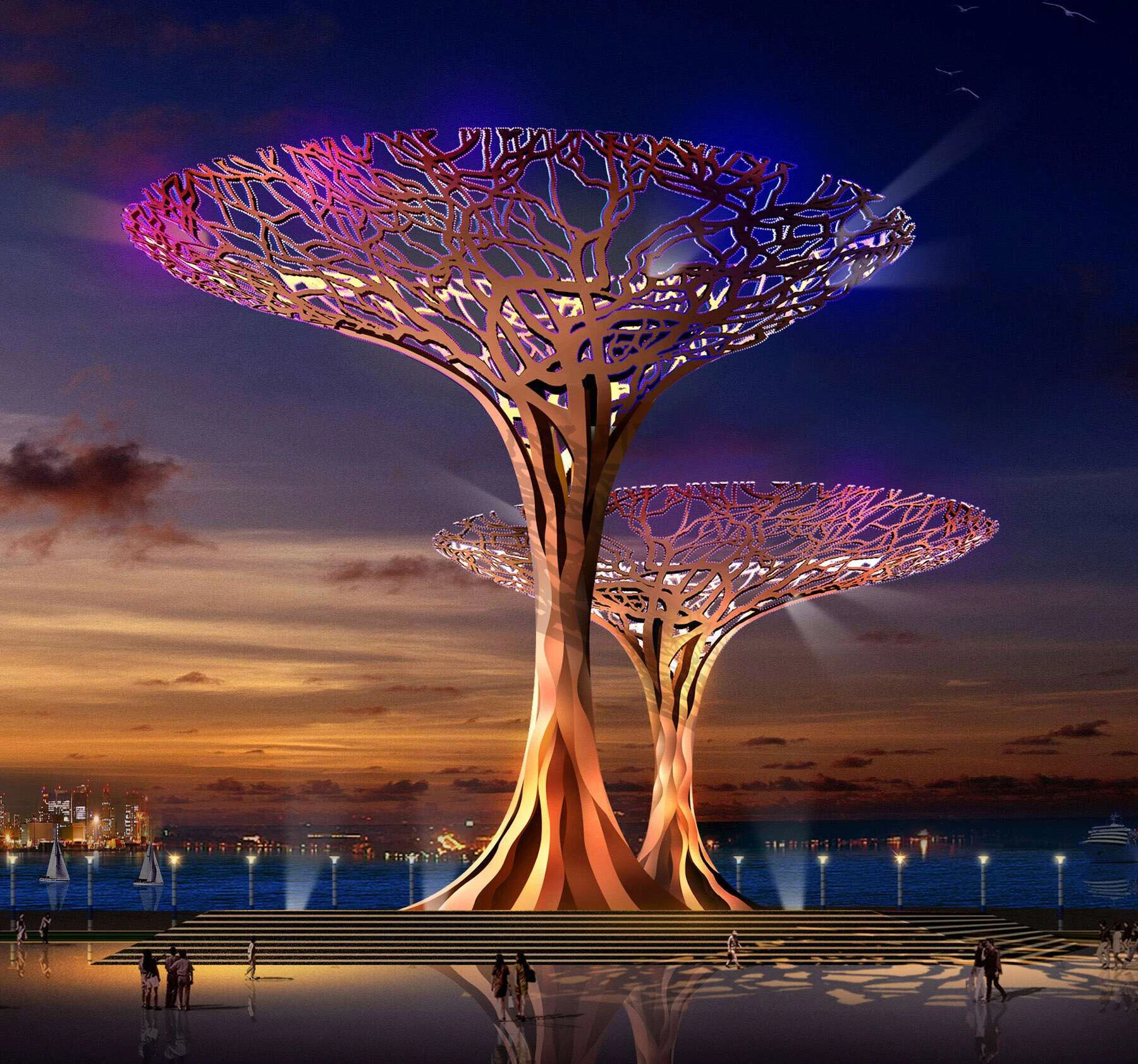 Modern Tree Large Outdoor Statues For Lighting - Buy Large Outdoor ...
