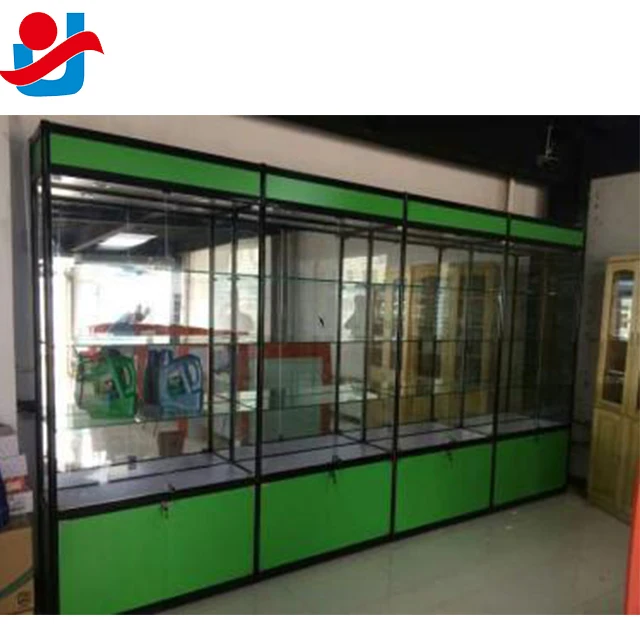 Stronger Aluminum Frame Glass Showcase With Adjustable Glass Shelves ...