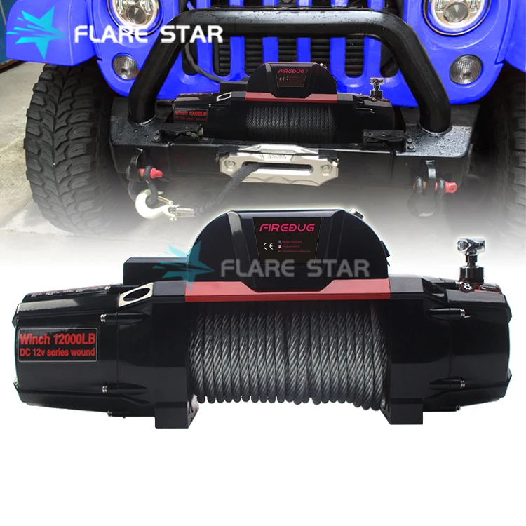 12000lbs 12V 24V 4WD off Road 4x4 Car Electric Winch with Synthetic ...