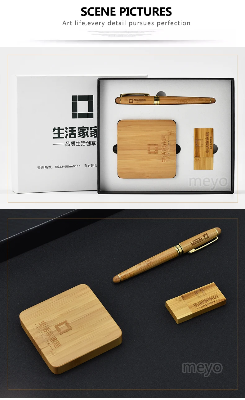 Custom logo corporate anniversary giveaways opening ceremony wooden ...
