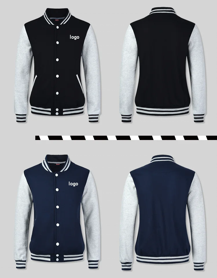 Wholesale Blank Logo Design Printed Baseball Jackets Custom Slim Fit ...