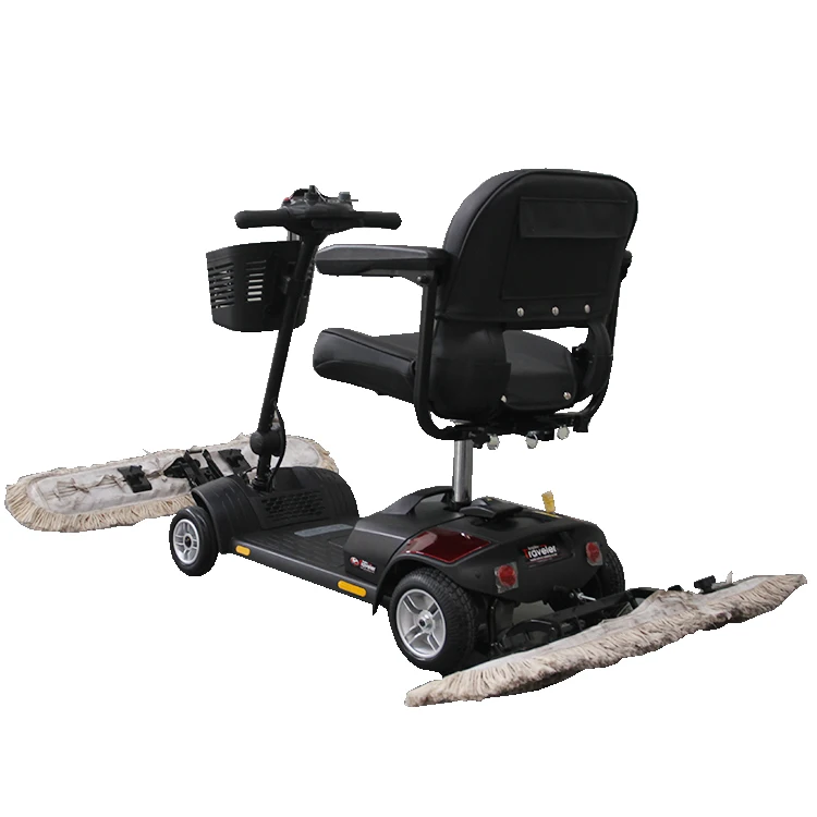 Electric Floor Cleaning Mobility Scooter With Pushing Driving Mop Dust ...