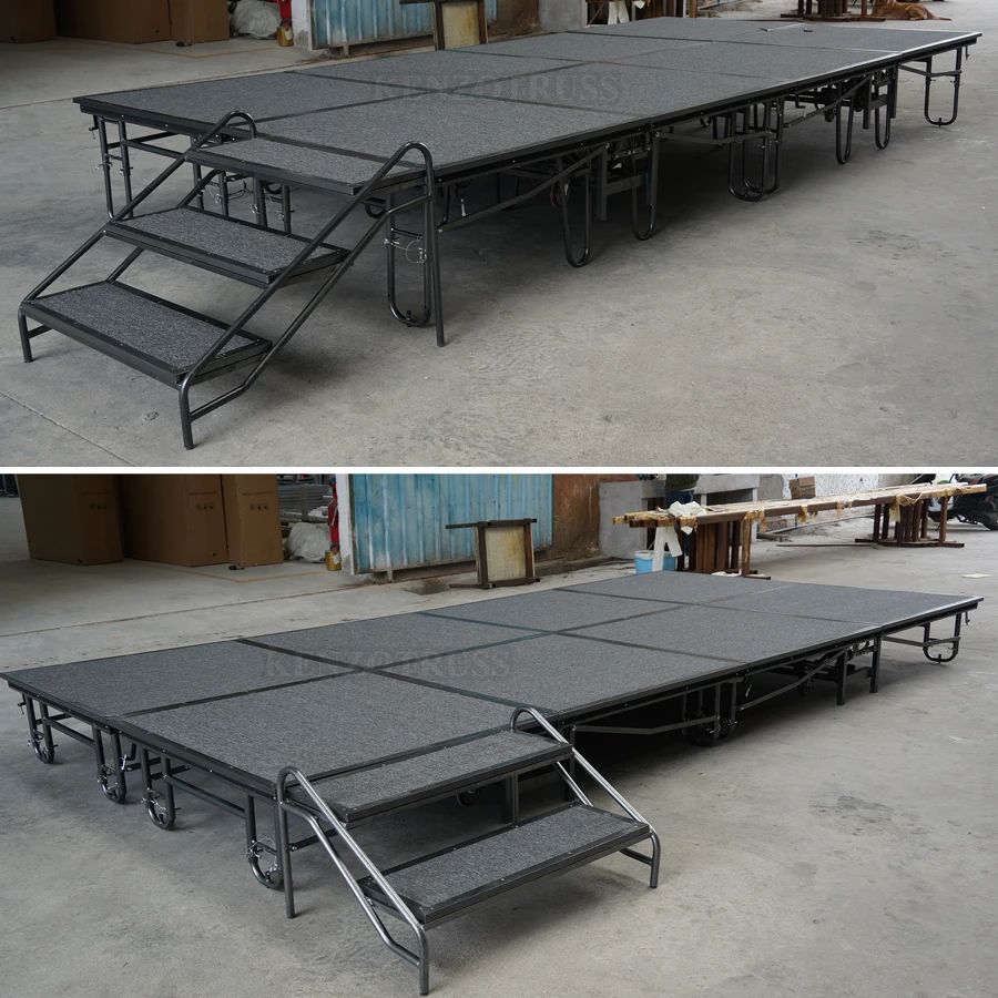 Collapsible Portable Folding Hotel Steel Frame Moving Stage