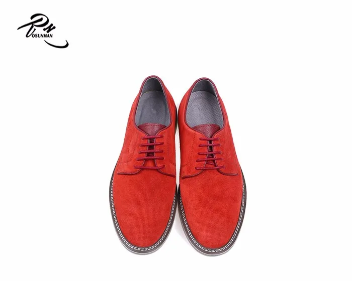 Red Color Suede Leather Casual Men Shoes - Buy Suede Shoes,Casual Shoes ...