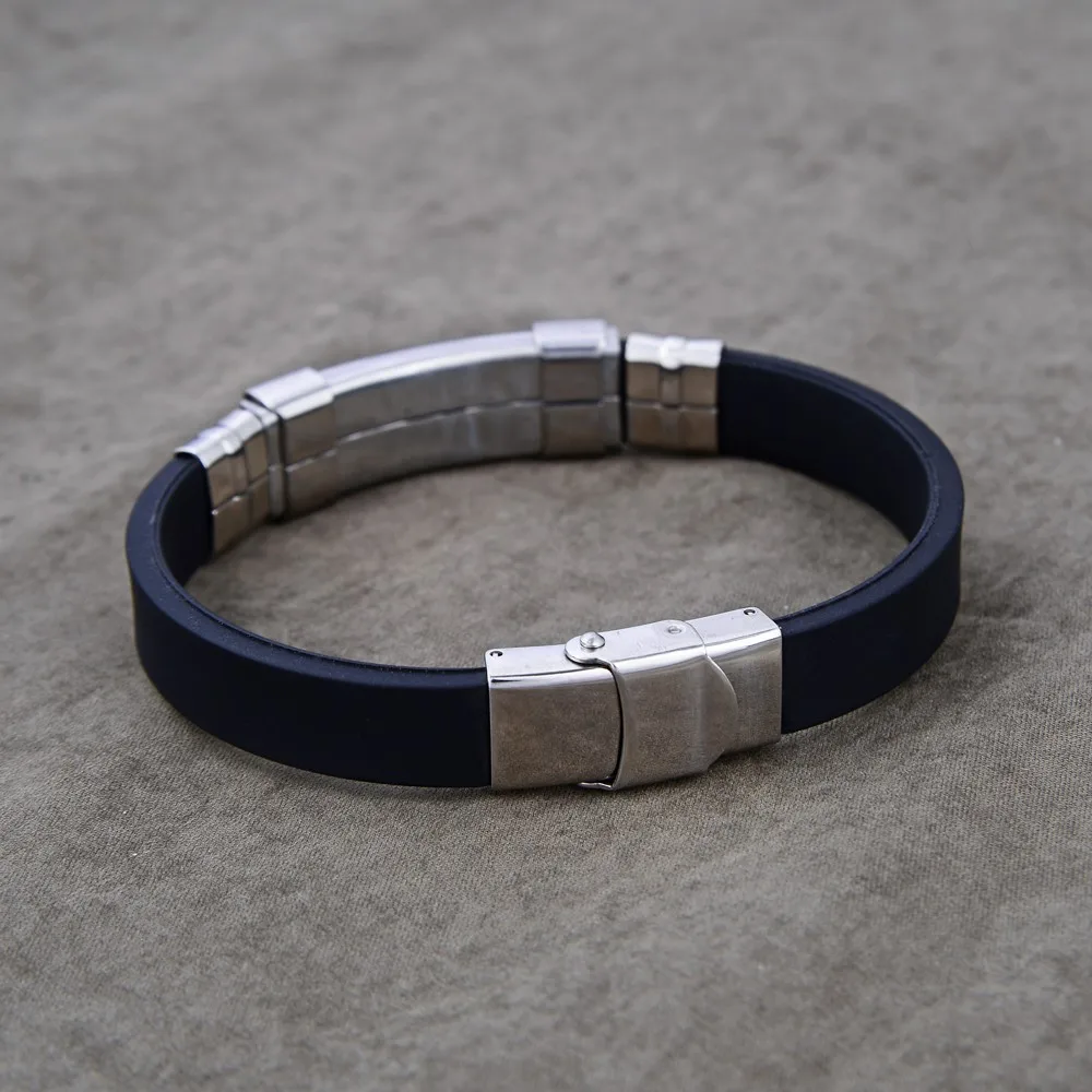 Latest Design Silicone Rubber Bracelet Stainless Steel Magnetic Clasp ...