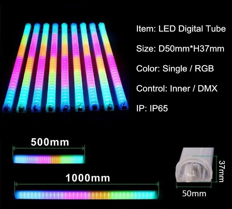 Dmx Rgb 12w 16 Pixel Ic Intellengent Led Digital Tube With Full Colour ...