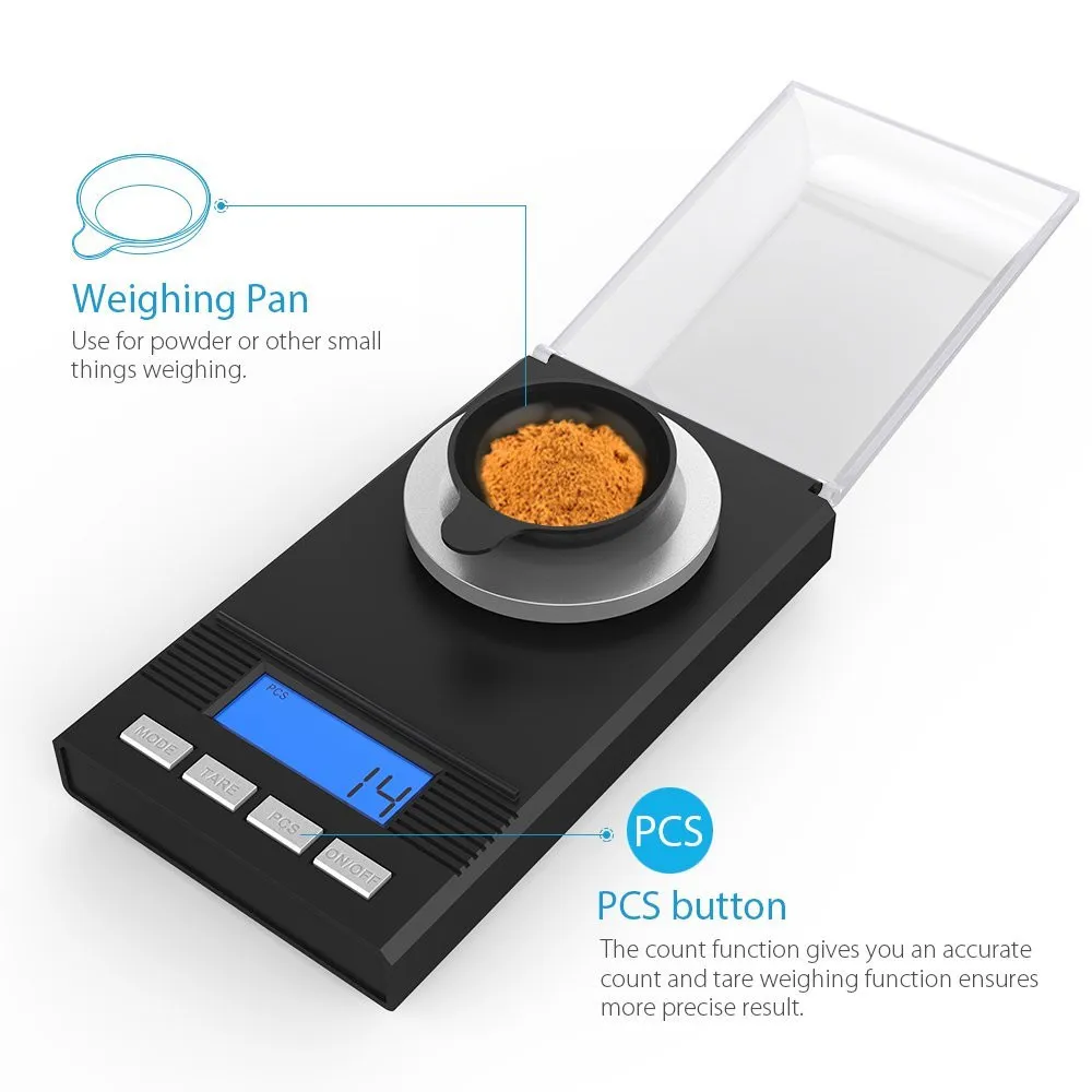 Digital Milligram Pocket Scale Mini Jewelry Gold Powder Weigh Scales ...