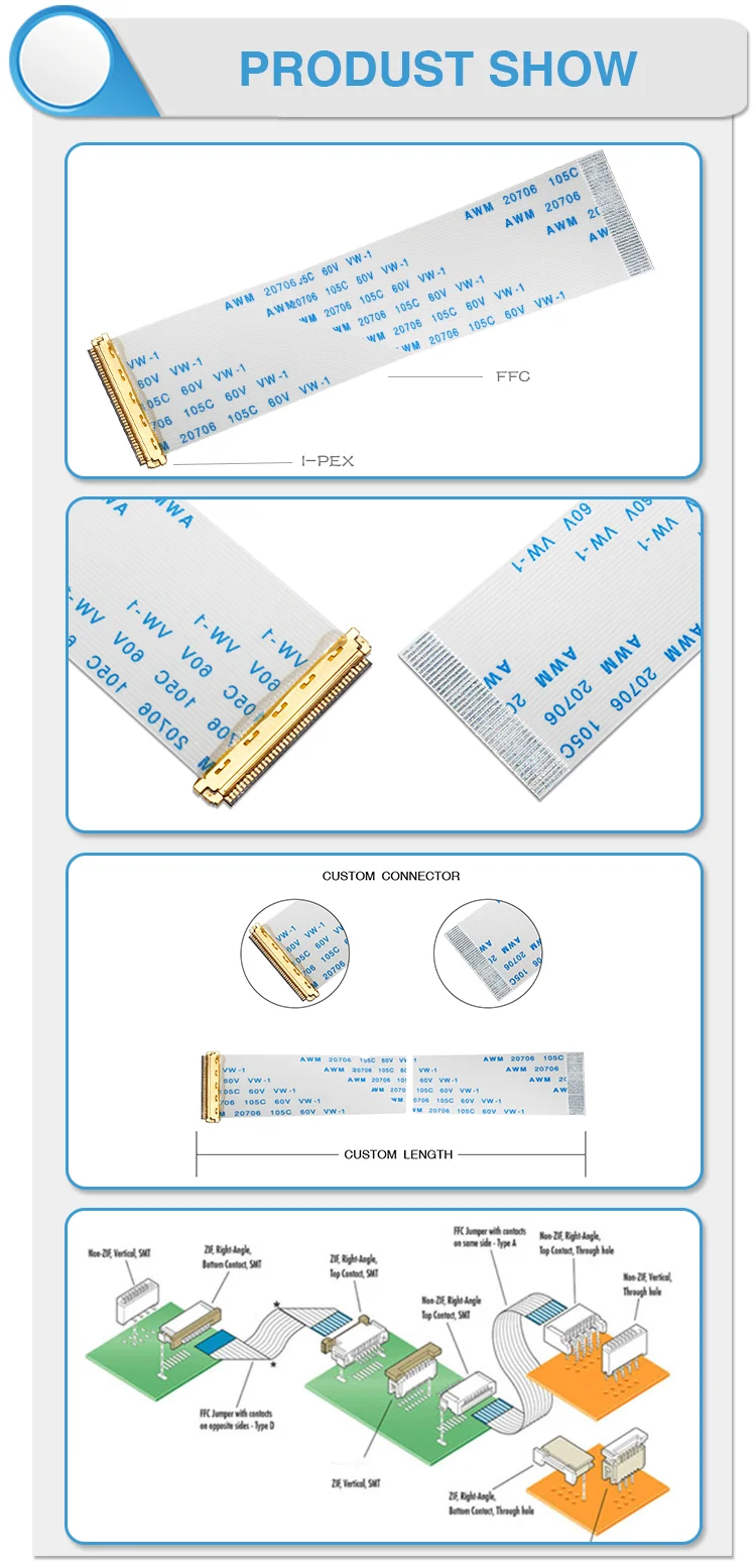 E229188 E230343 Awm 20624 80C 60V Vw-1 Ribbon Cable 8 17 24 33 Pin