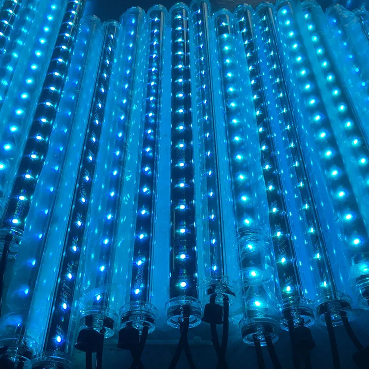 24v 12v 360 Degree Matrix Led Vertical Tube Lighting 1m 2m Led Meteor ...