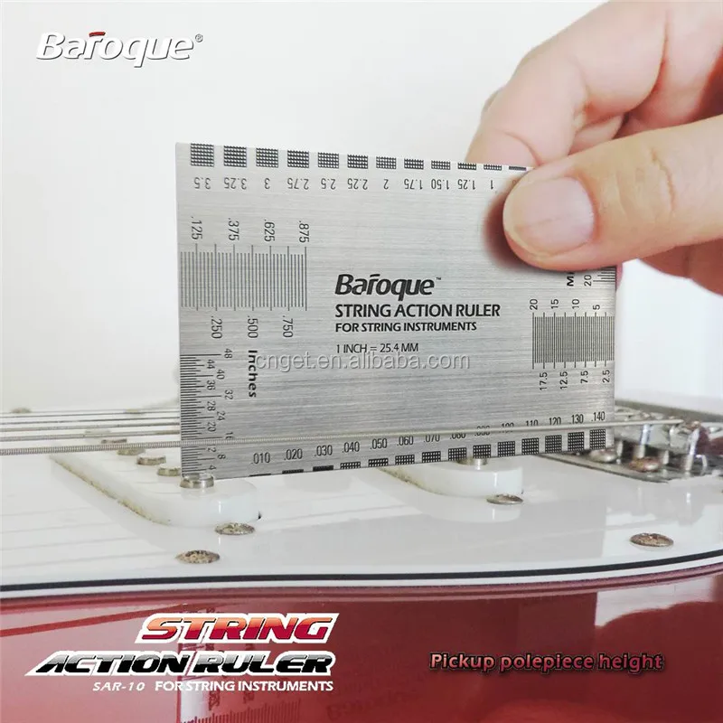 Baroque Stainless Steel Guitar & Bass String Action Gauge Tool