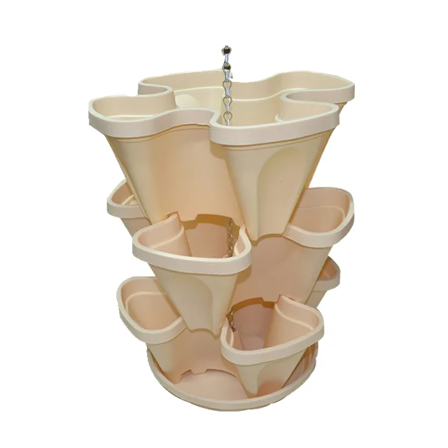 Stacking Pots Towers Plastic Planter Vertical Plant Grow Tower Pots ...