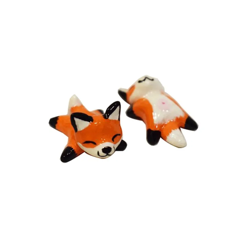 Ceramic Chopsticks Rest Fox Baby Figurine Tableware Spoon Holder For ...