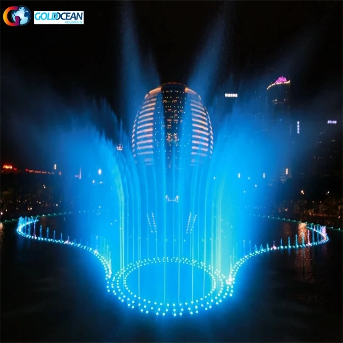Colorful Music Dancing Water Fountain Show With Led Lights Performance ...
