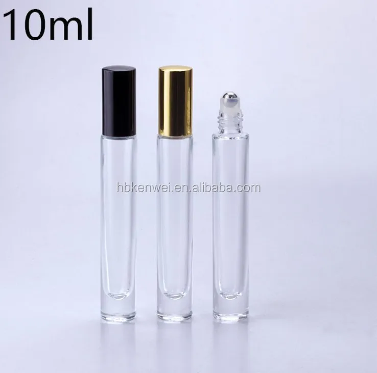 In Stock 10ml Long Slim Empty Perfume Glass Roll on Bottles High Quality