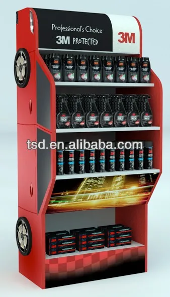 Pos Retail Wood Car Wash Detergent Display Stand Rack,Detergent For Car ...