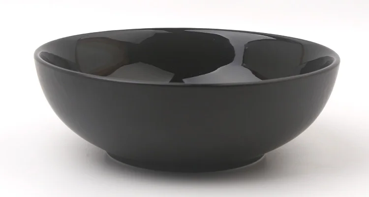 7 Inch Black Color Elegant Graceful Fancy Ceramic Porcelain Stoneware ...