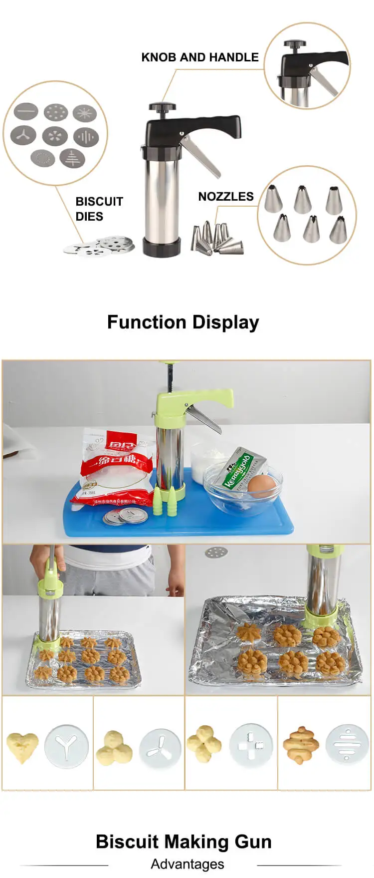 Stainless Steel Hand Mini Biscuit Making Machine For Home - Buy ...