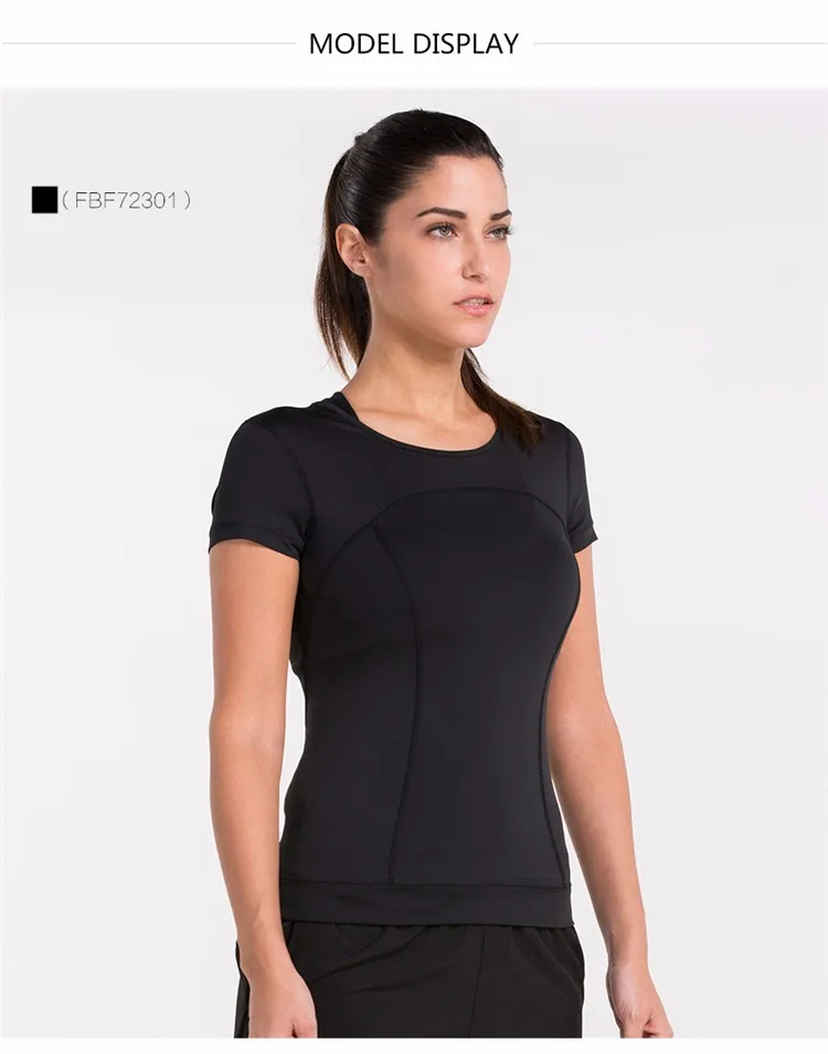 Polyester Quick Dry Fitness Shirt Short Sleeve Workout Tops Fitted ...