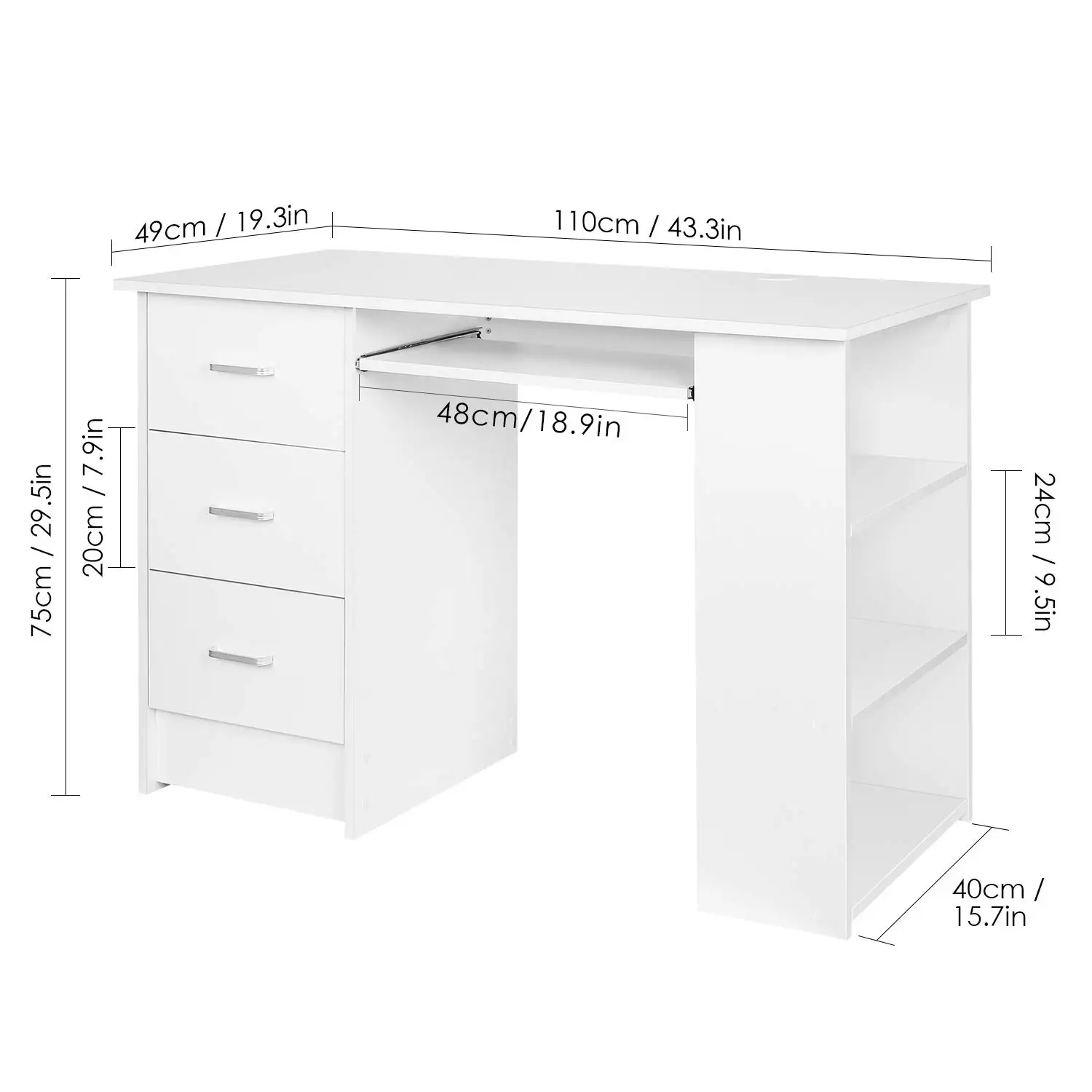MDF Wooden Office Desk - Modern, White, and Customizable