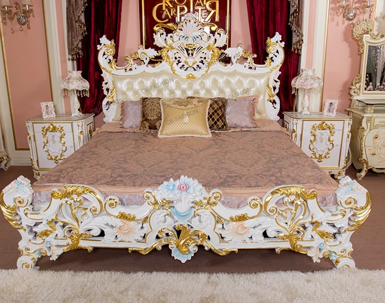 Luxury Baroque Bed Furniture Set for Bedroom - Eco-friendly