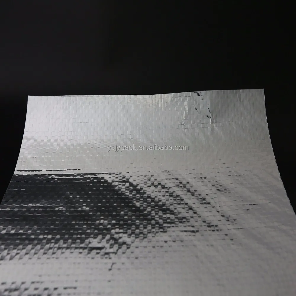 Double Sided Reflective Aluminum Coated Pet Film Laminated Woven Fabric ...