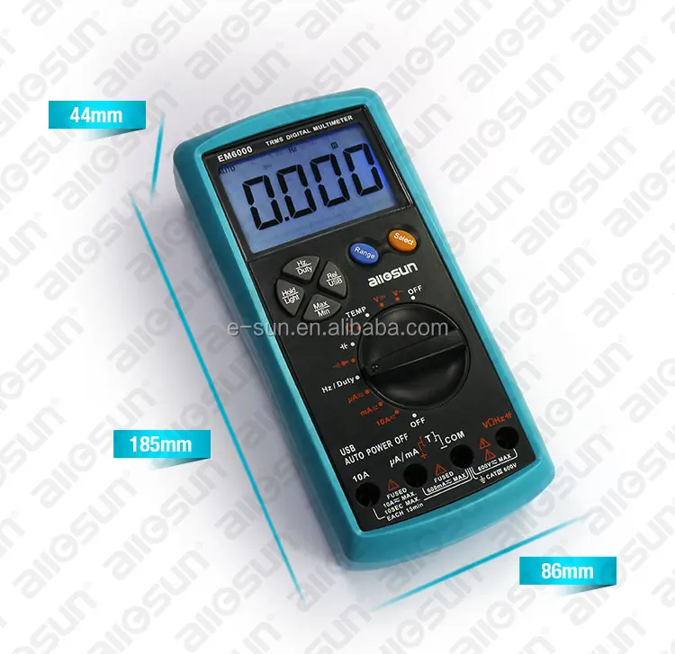 All-sun EM6000 Digital Multimeter - True RMS & Dual Fuse