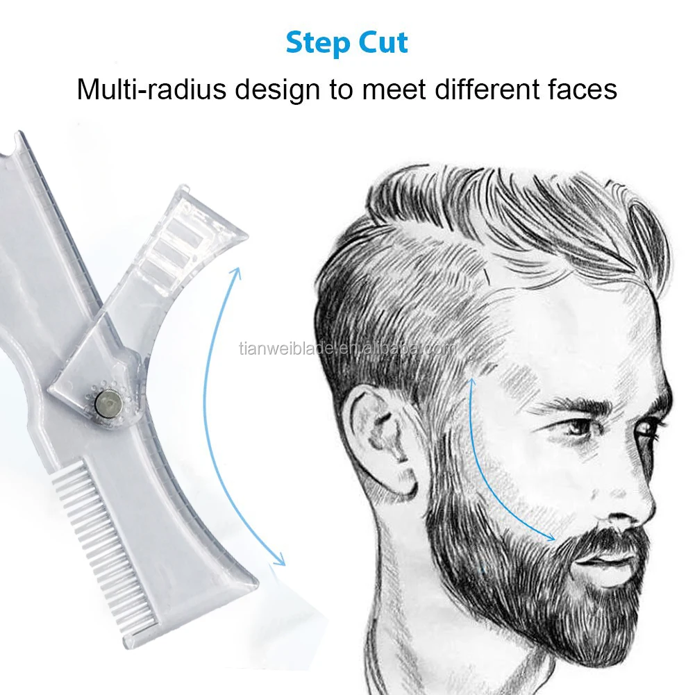 Adjustable Beard Shaping Tool With Comb And Styling Template - Beard ...