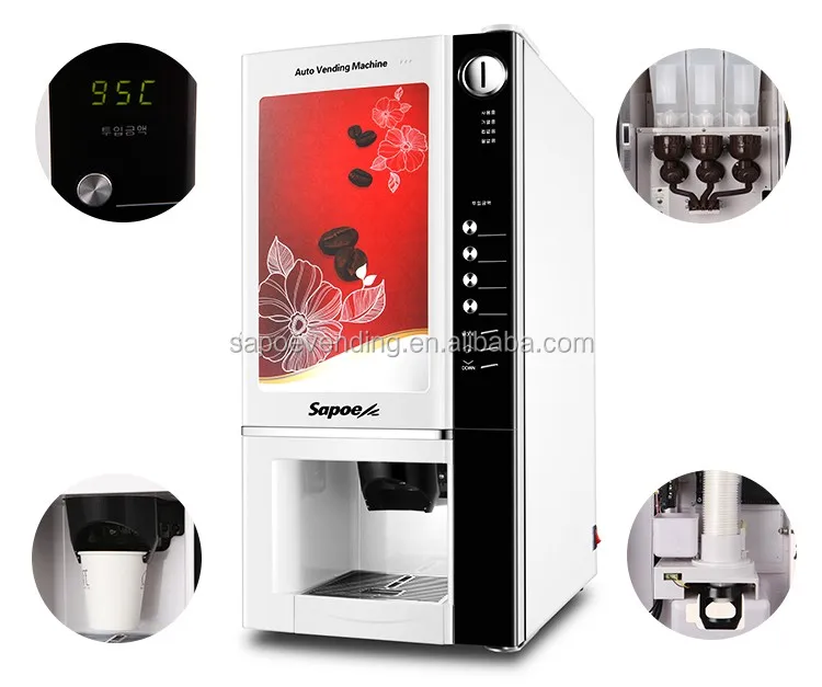 Instant Coin Operated Coffee Vending Machine For Office Building - Buy ...