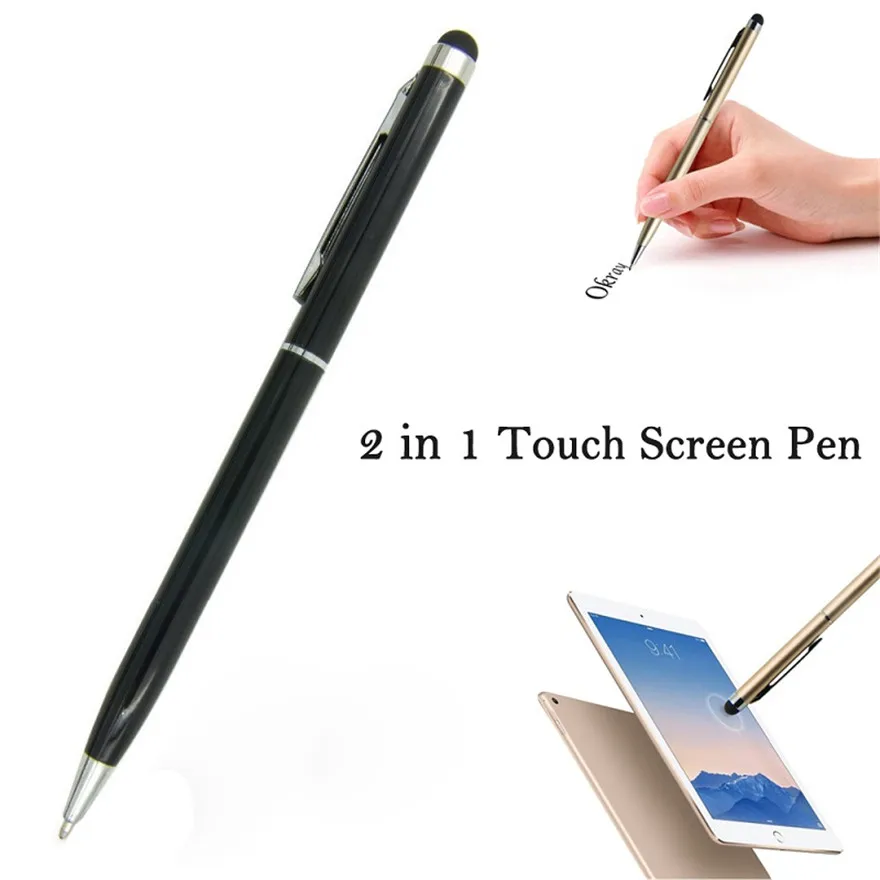 Aluminum Alloy Universal 2 in 1 Touch Screen Stylus Pen