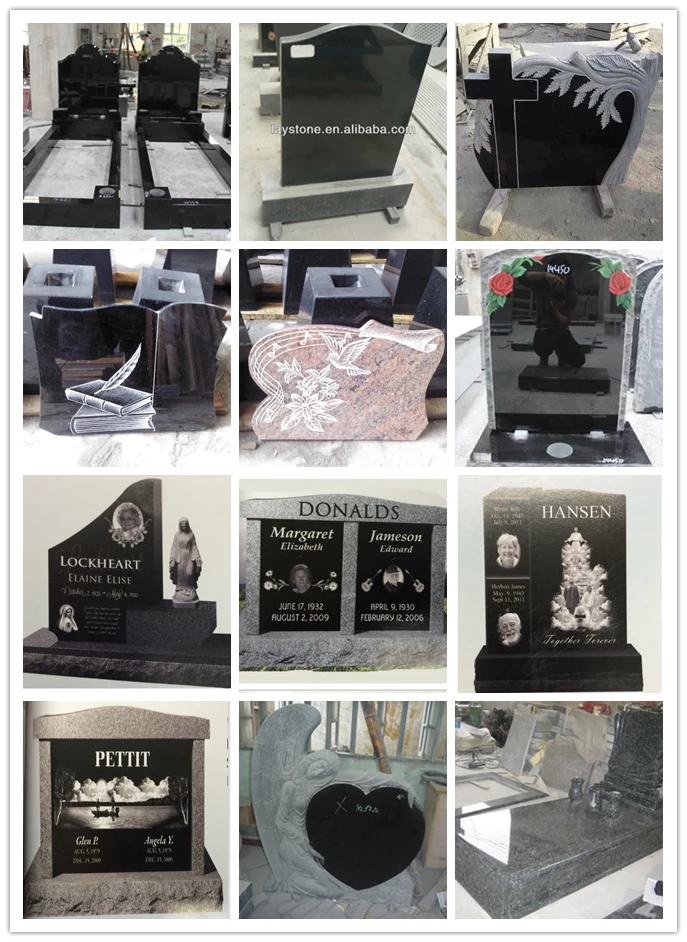 American Black Granite Tombstones And Monuments Rectangular Cross ...