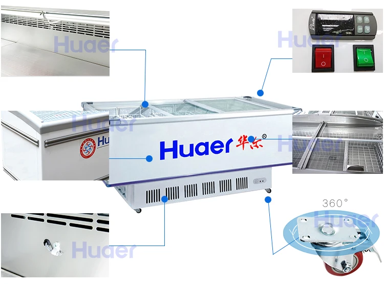 Frozen Food Meat Island Deep Freezer Used Chicken Display Freezer - Buy ...