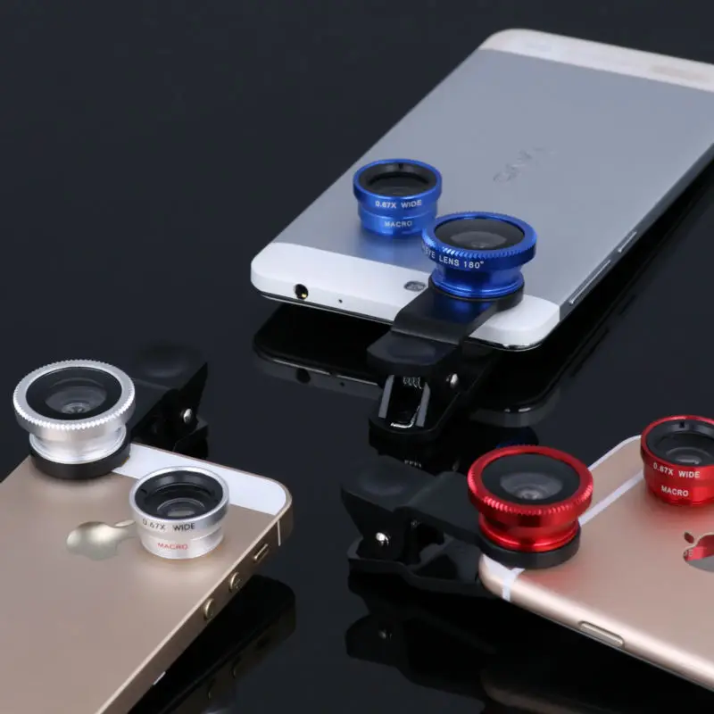 Hot Universal 3in1 Clip-on Fish Eye Lens Wide Angle Macro Mobile Phone ...
