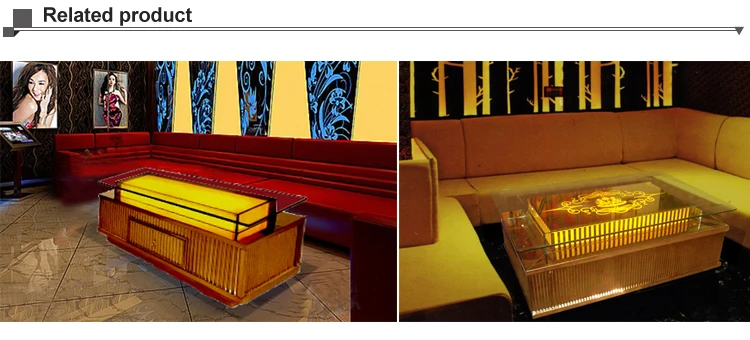 Stainless Steel Frame Tempered Glass Top Ktv Cocktail Table Gold