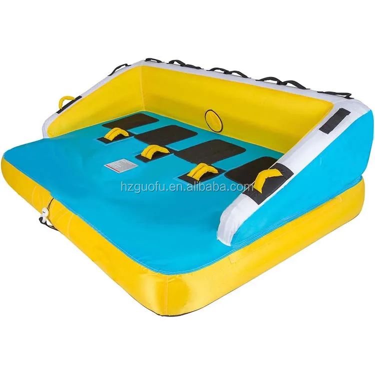 Pvc Plastic 4 Person Inflatable Beach Water Ski Towable Tube Boat For ...
