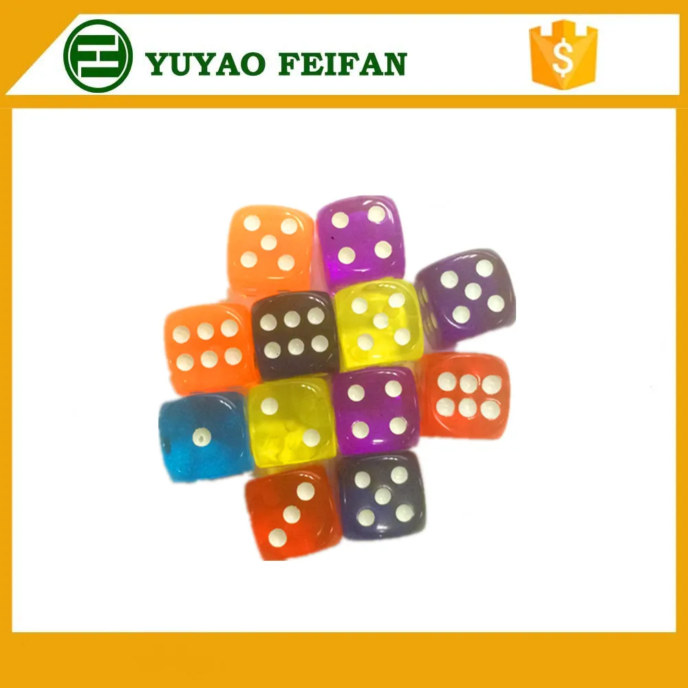 14mm Acrylic Color Dices With White Spot And Round Corner - Buy Color ...
