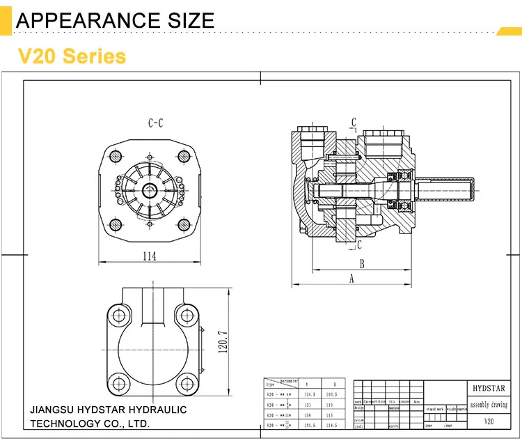 V20 Vickers Bomba Hydraulic Single Vane Pump - Buy Vickers Vane Pump ...
