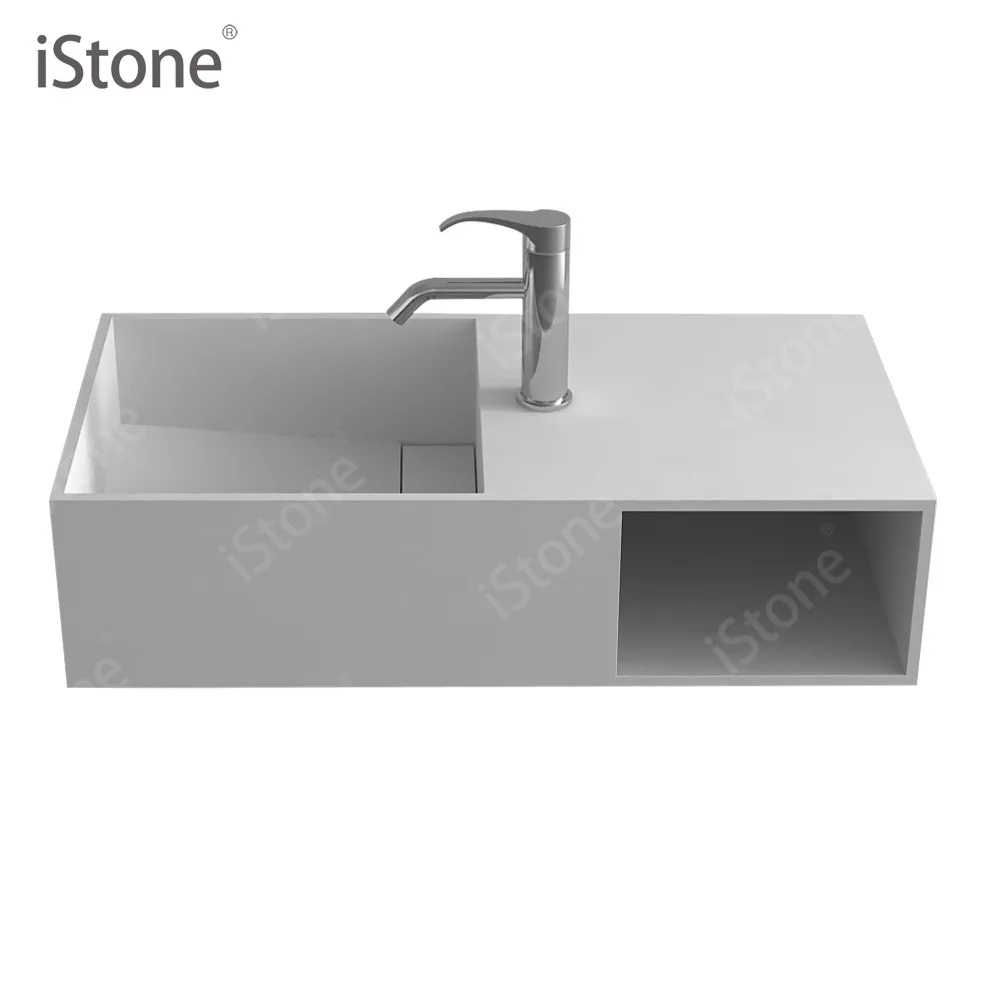 Solid Surface Composite Stone Resin Rectangle Italian Wash Basin Wall ...