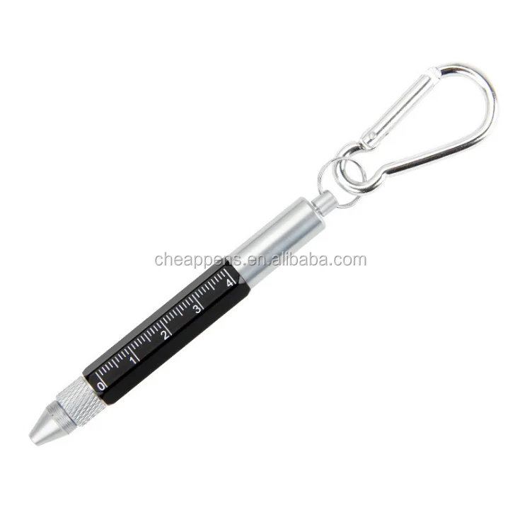 4 In 1 Mini Multifunction Keychain Metal Tool Pen With Gradienter Ruler ...