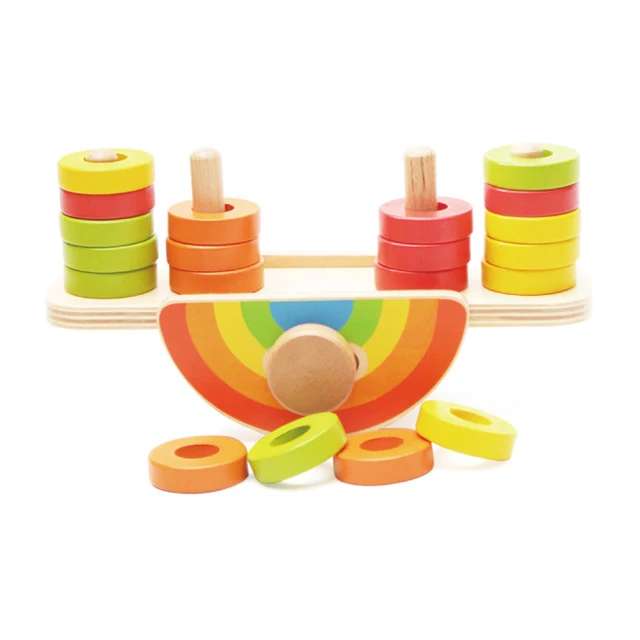 Rainbow Balance Building Blocks Games Scale Kids Desk Toys For Kids ...