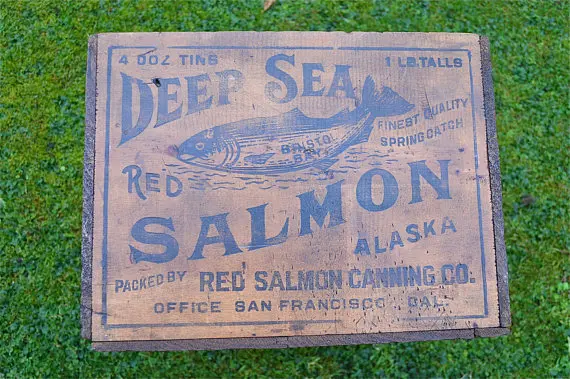 Superb Large Antique Wooden Fish Box Advertising Crate - Buy Antique ...