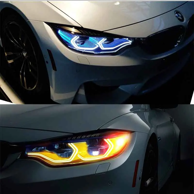 For Bmw M4 Iconic Style Switchback Dual-color Led Angel Eye Kit W ...