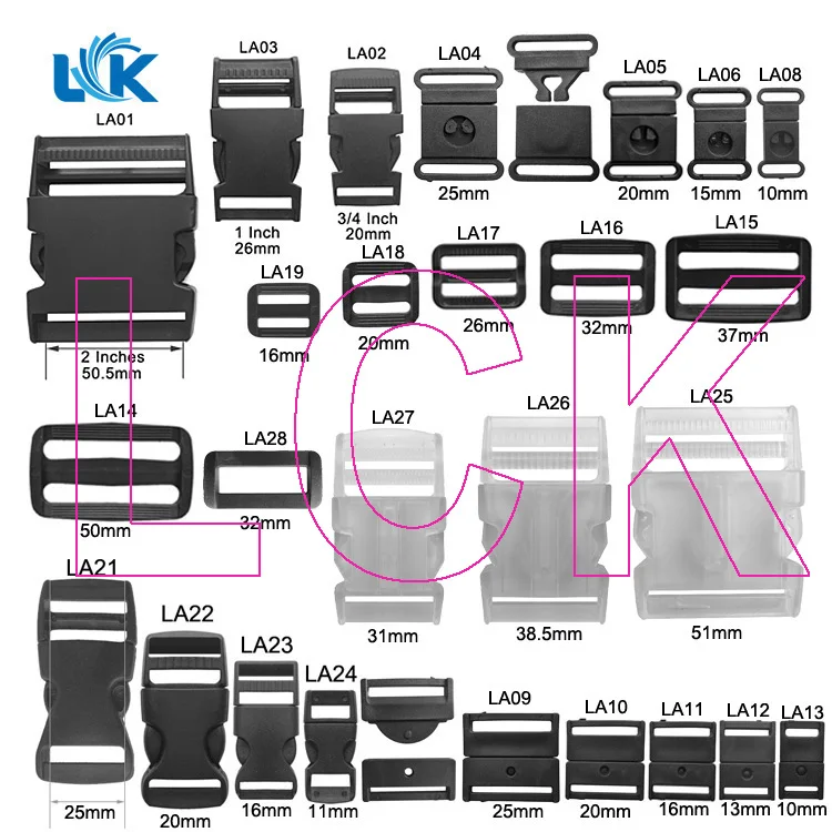 Quick Snap Buckles Flat Side Plastic Buckles Black With Quick Release ...