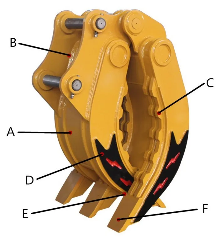 RSBM 5 Tines Mechanical Grapple Excavator Attachment for Sale